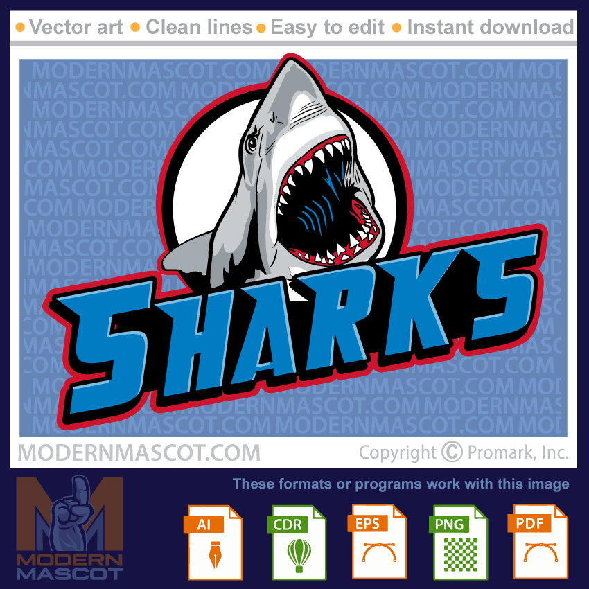 Shark Logo- shark_23_logo_01 – Modern Mascot and Team Logos
