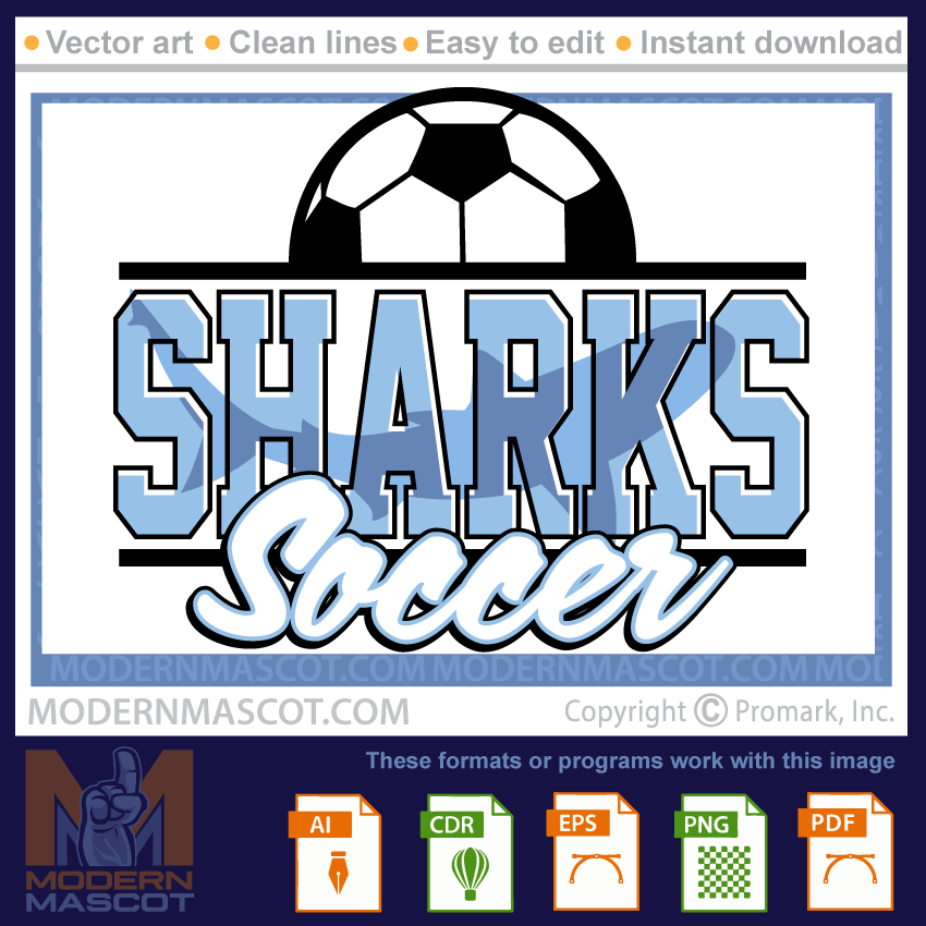 Shark Soccer Logo- shark_23_soccer_01 – Modern Mascot and Team Logos