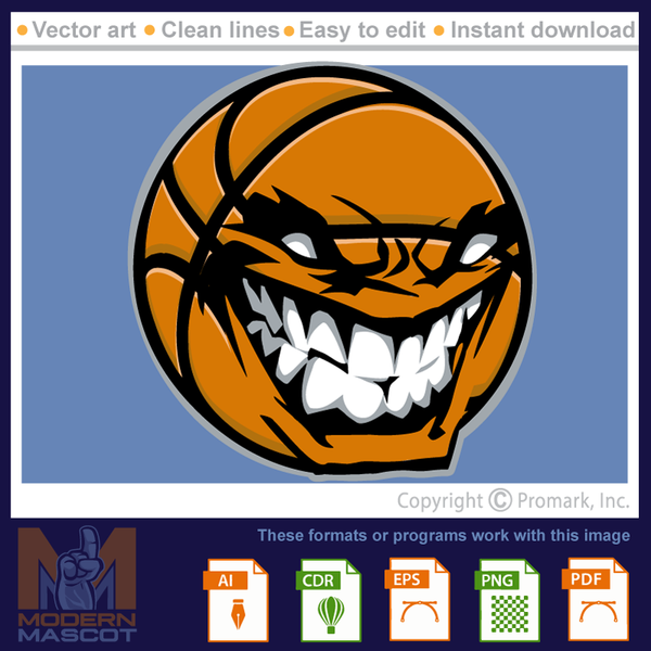 Angry Basketball 8 - basketball_22_ball_08 – Modern Mascot and Team Logos