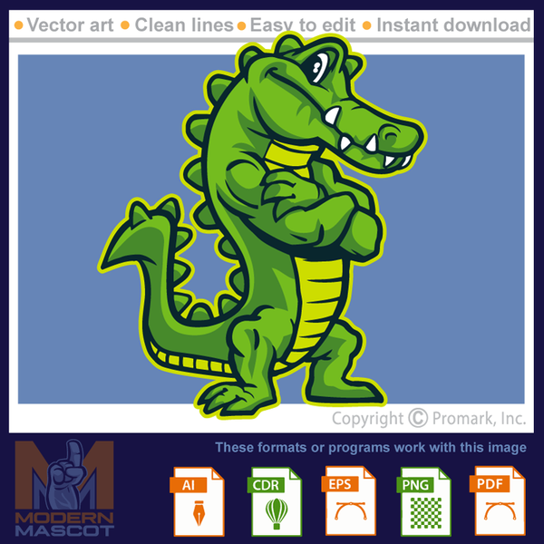 Cute Gator full 1 - gator_22_full_01 – Modern Mascot and Team Logos